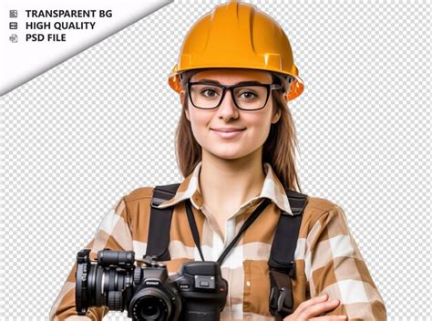 Premium Psd European Woman Engineer On White Background White Isolate