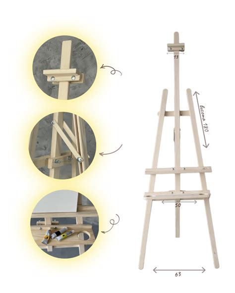 ᐉ Мольберт ялина Вікторія арт із додатковою підставкою студійний 180 см • Краща ціна в Києві