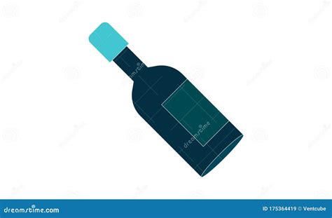 Vodka Bottle Icon Flat Style Graphical Symbol Stock Vector