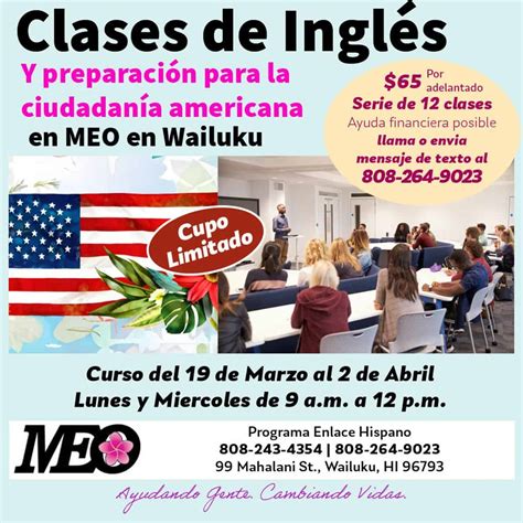 English Classes For Spanish Speakers Set Feb 19 To April 2 At Meo