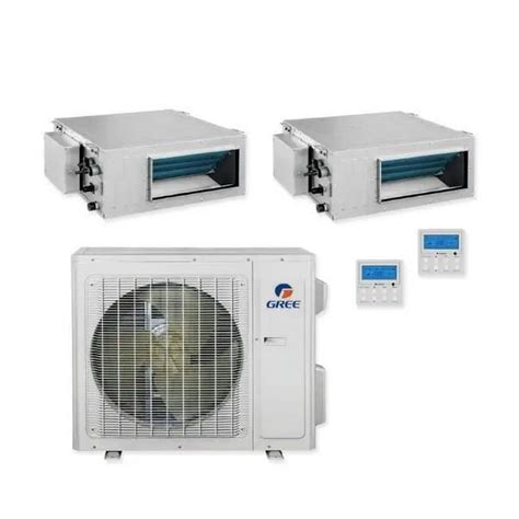 Gree Multi Gen2 Series 18000 Btu 2 Zone Concealed Duct 9k9k Ductless Mini Split System