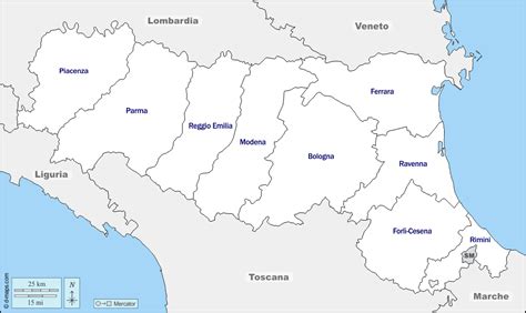 Cartina Italia Emilia Romagna