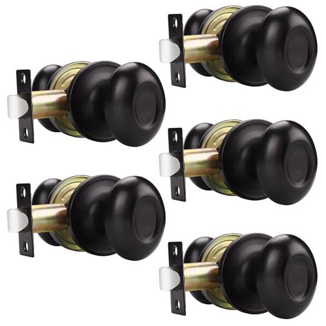 Knobelite 5 Pack Oil Rubbed Bronze Door Knobs Egg Style Oval Shaped