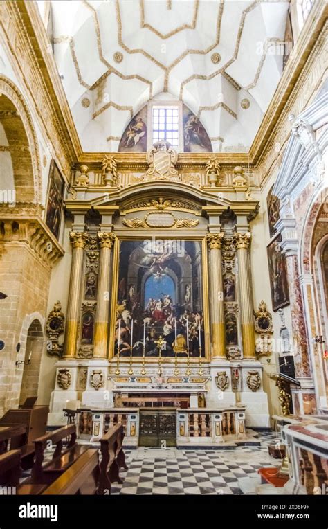 Interiors Of The Baroque Sant Agata Cathedral In Gallipoli Salento Italy Stock Photo Alamy