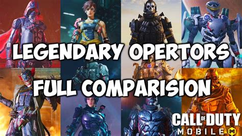 All 10 Legendary Characters Comparision Cod Mobile Codm Youtube