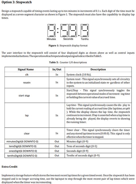 option 3 stopwatch design a stopwatch capable of