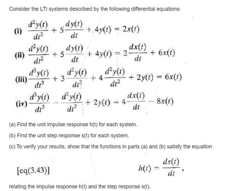 Solved Consider The LTI Systems Described By The Following Chegg