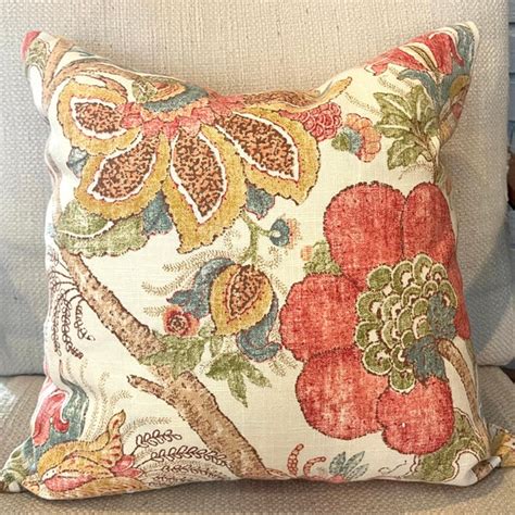 Jacobean Floral Pillow Etsy