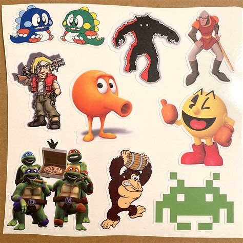 Sticker Pack 2 Arcade Video Game Vinyl Stickers Size 3 4 Etsy