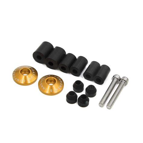 Unique Bargains Pair Gold Tone Universal Inch Motorcycle Handlebar Grip Bar End Cap