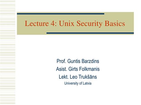 Ppt Lecture 4 Unix Security Basics Powerpoint Presentation Free Download Id331439