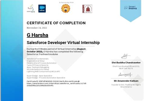 Gadhamsetty Harsha On Linkedin Smartinternz Salesforce