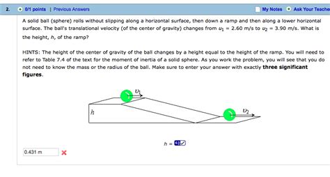 Solved A Solid Ball Sphere Rolls Without Slipping Along A