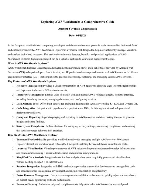 Pdf Exploring Aws Workbench A Comprehensive Guide
