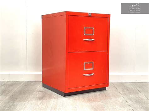 Vintage 2 Drawer Red Filing Cabinet Hus And Home