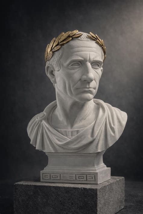 Julius Caesar Bust White And Gold Roman Statue Classic Home Decor Etsy