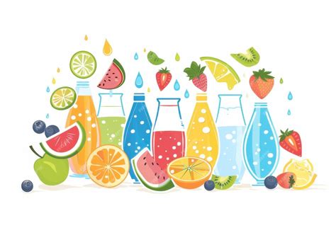 Daily Hydration Tracker Water Glass Bottle Fruits Icons Liquid Intake Symbols In Droplet Shape