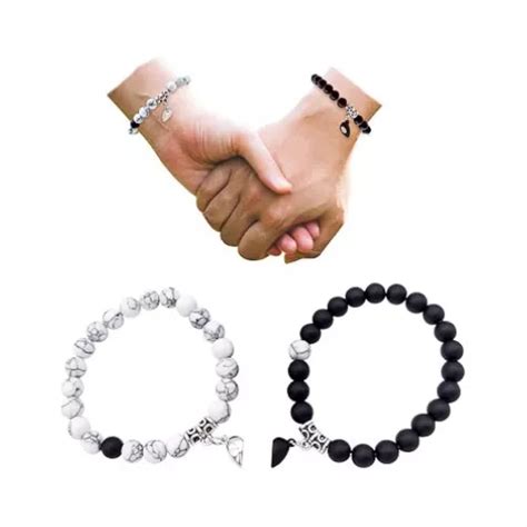 Pulseras Para Parejas Con Imán Corazón Regalo San Valentín Cuotas sin