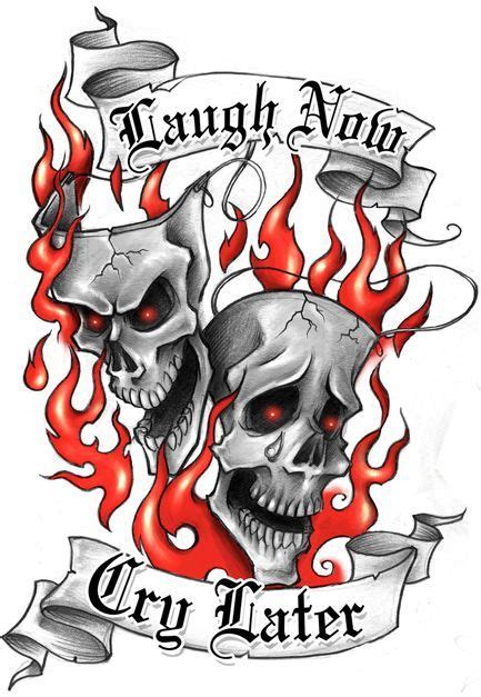 Smile Now Cry Later Skull Tattoo