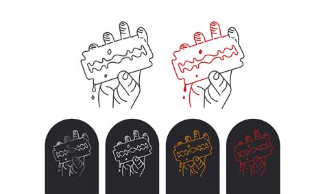 Hand And Blade Line Art Design Vector 20290605 Vector Art At Vecteezy