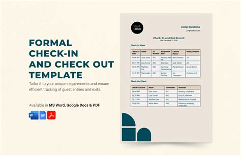 Free Check In Check Out Templates In Word To Download