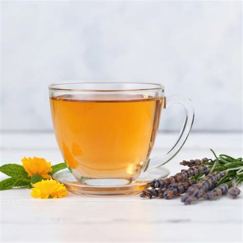 Premium Photo Herbal Infusion Tea With Chamomile Lavender And Mint