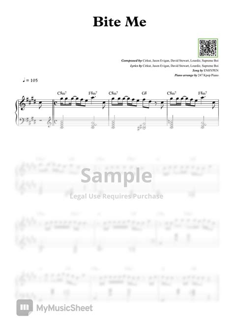 Enhypen Bite Meoriginal Key Sheet Music By 247kpoppiano