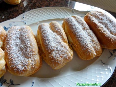 Brandteig ECLAIRS mit Sahne Pudding Füllung Rezept kochbar de