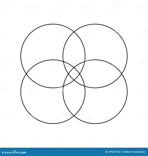Intersection Of Four Sets Euler Diagram Cartoon Vector Cartoondealer