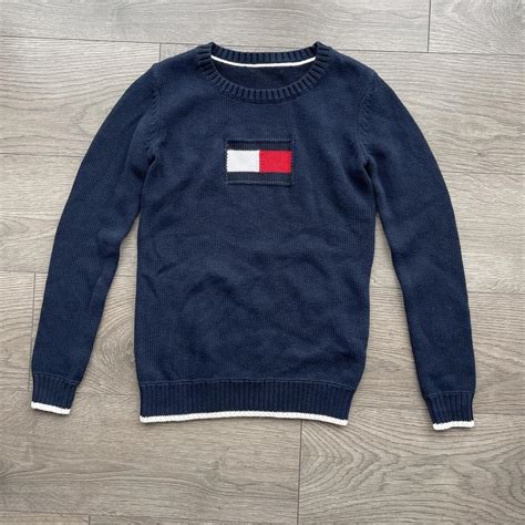 Tommy Hilfiger Womens Blue And Navy Jumper Depop