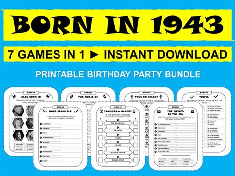 The Birthday Party Game For Born In With Instructions And
