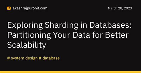 Exploring Sharding In Databases Partitioning Your Data For Better Scalability Akash Rajpurohit
