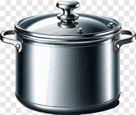 흰색 배경에 매끄러운 스테인리스 스틸 냄비 엘 삽화 현대의 Png 일러스트 및 이미지 에 대한 무료 다운로드 Pngtree
