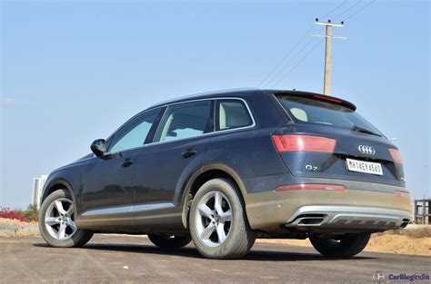 2016 Audi Q7 Review Test Drive Rear Angle Low Carblogindia