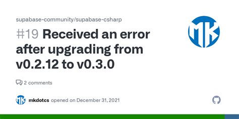 Received An Error After Upgrading From V0 2 12 To V0 3 0 Issue 19
