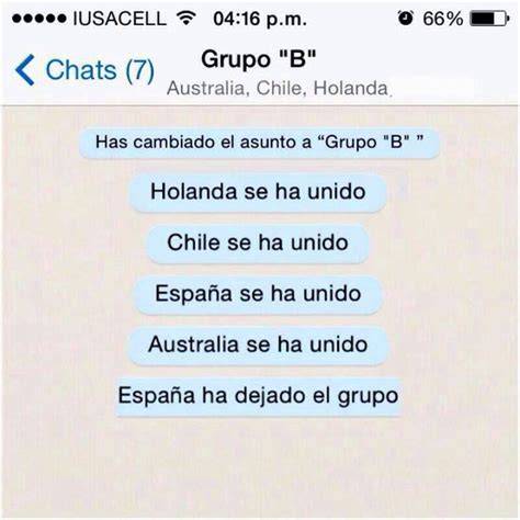 Polémica En El Whatsapp Del Grupo B Del Mundial Tras Derrota De España