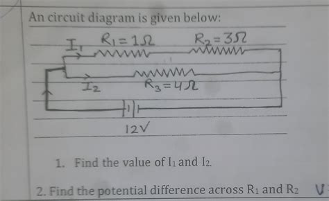 an circuit diagram is given below 1 find the value of i1 and i2 2 f