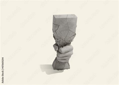 Concrete Hand Squeezing Stone Stock Photo Adobe Stock