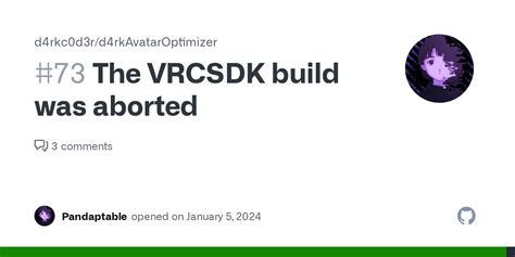 The Vrcsdk Build Was Aborted · Issue 73 · D4rkc0d3r