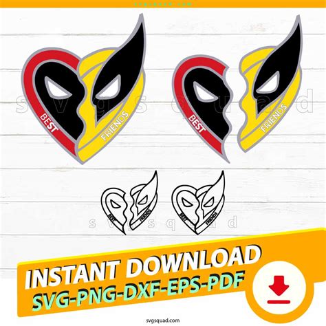 Deadpool And Wolverine Svg Png Cricut Layered Outline Bundle