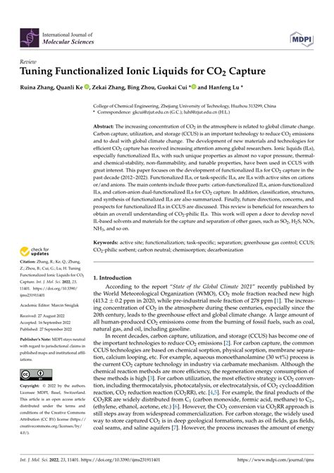 PDF Tuning Functionalized Ionic Liquids For CO2 Capture