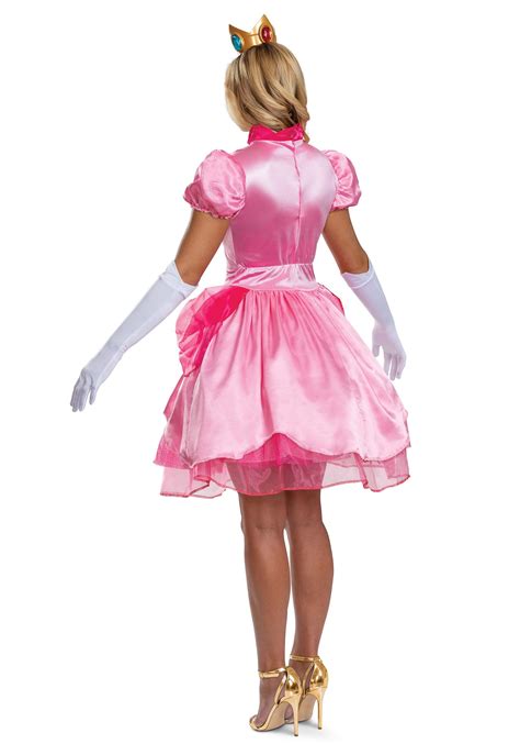Womens Deluxe Super Mario Bros Pretty Princess Peach Costume