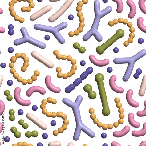 Microbiome Background Pattern Probiotic Bacteria Backdrop With