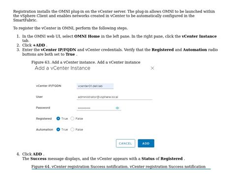 Register Vcenter Server In Omni Dell Smartfabric Vxrail Brownfield Deployment Migrating