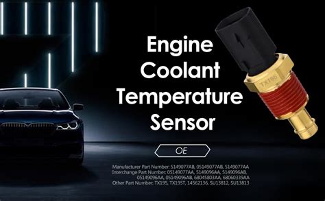 Rollatoo Coolant Temperature Sensor Tx195 5149077ab Engine Temp Sensors Compatible
