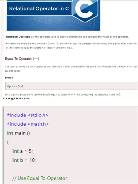 Relational Operators Pdf