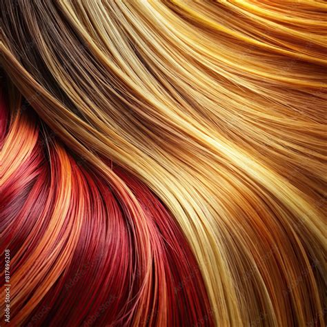 Focus On Human Hair Strands Highlighting Hair Color Texture And