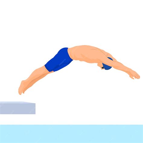 Premium Vector A Man Diving Into Water In Swimming Pool