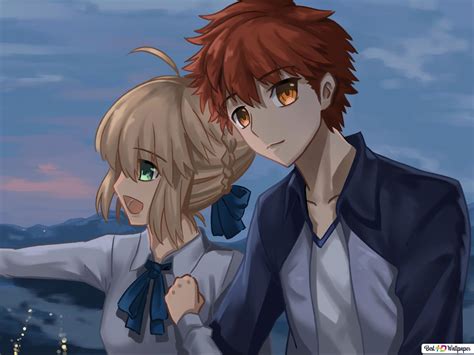 Fatestay Night Artoria Pendragon And Shirou Emiya 4k Taustakuvan Lataus