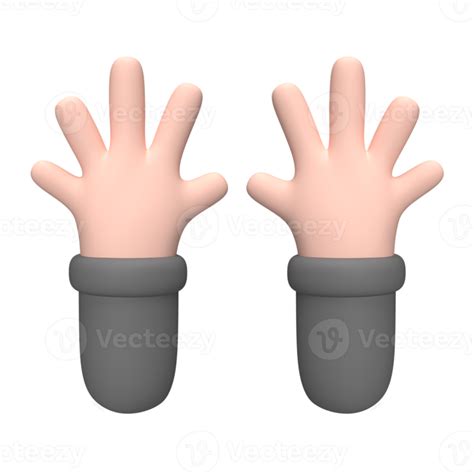 D Right Hand And Left Hand Rendered Object Illustration Png